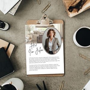 Realtor Bio Flyer Template | Real Estate Agent Introduction Sheet ...