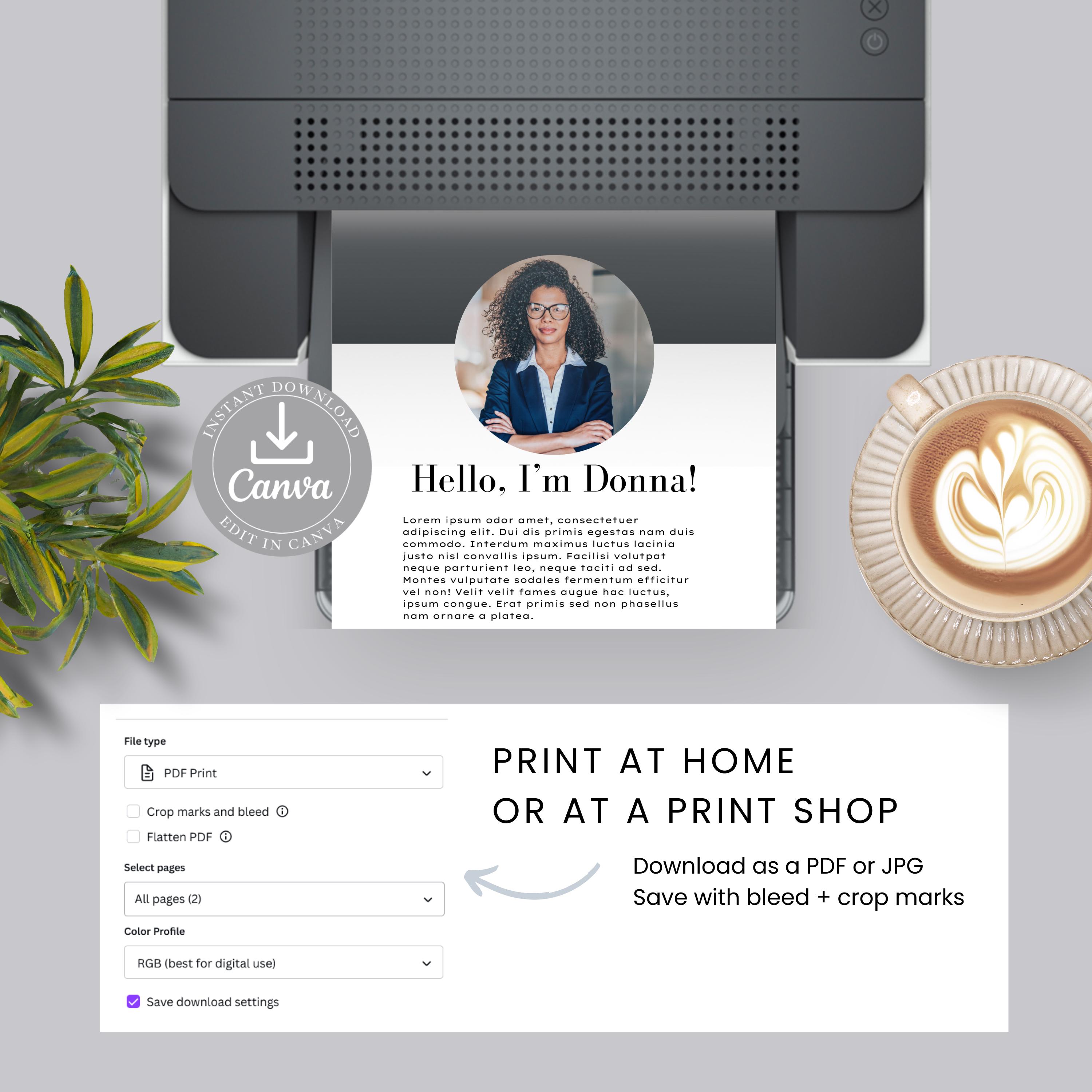Realtor Bio Flyer Template | Real Estate Agent Introduction Sheet ...