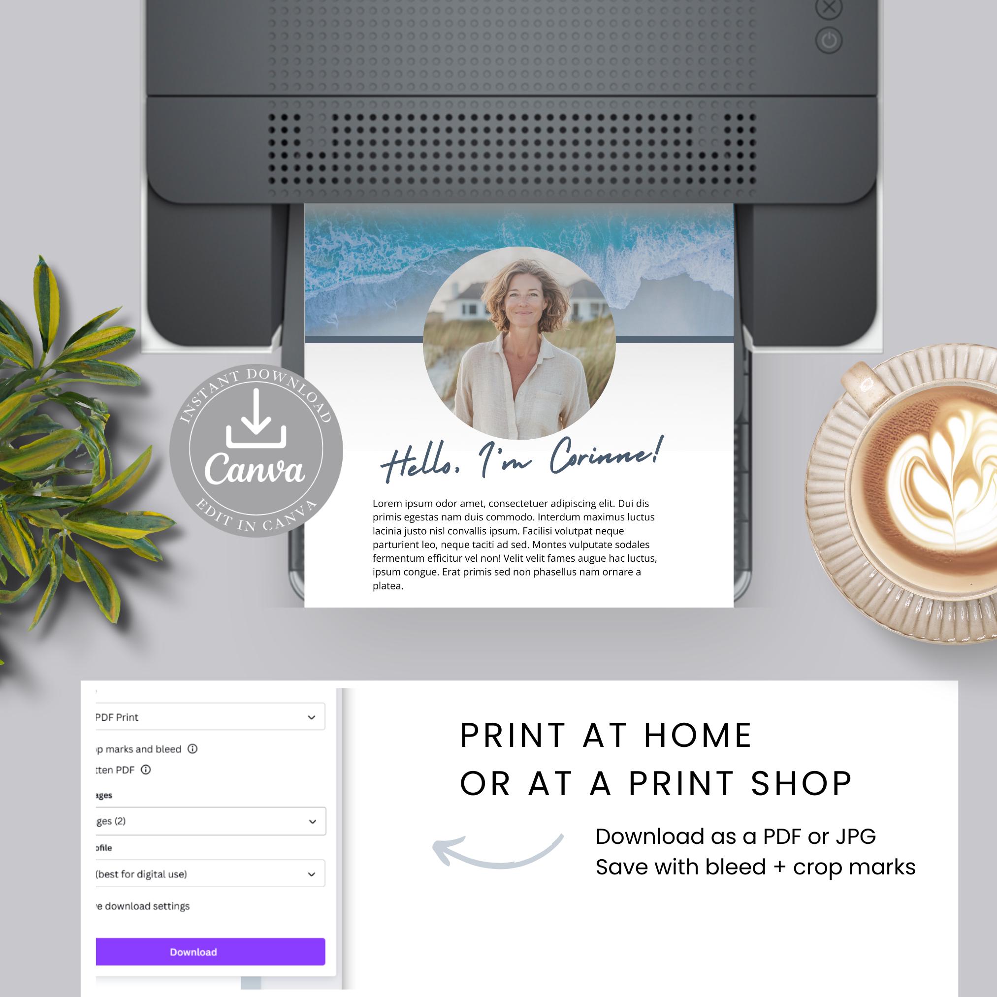 Realtor Bio Flyer Template | Real Estate Agent Introduction Sheet ...