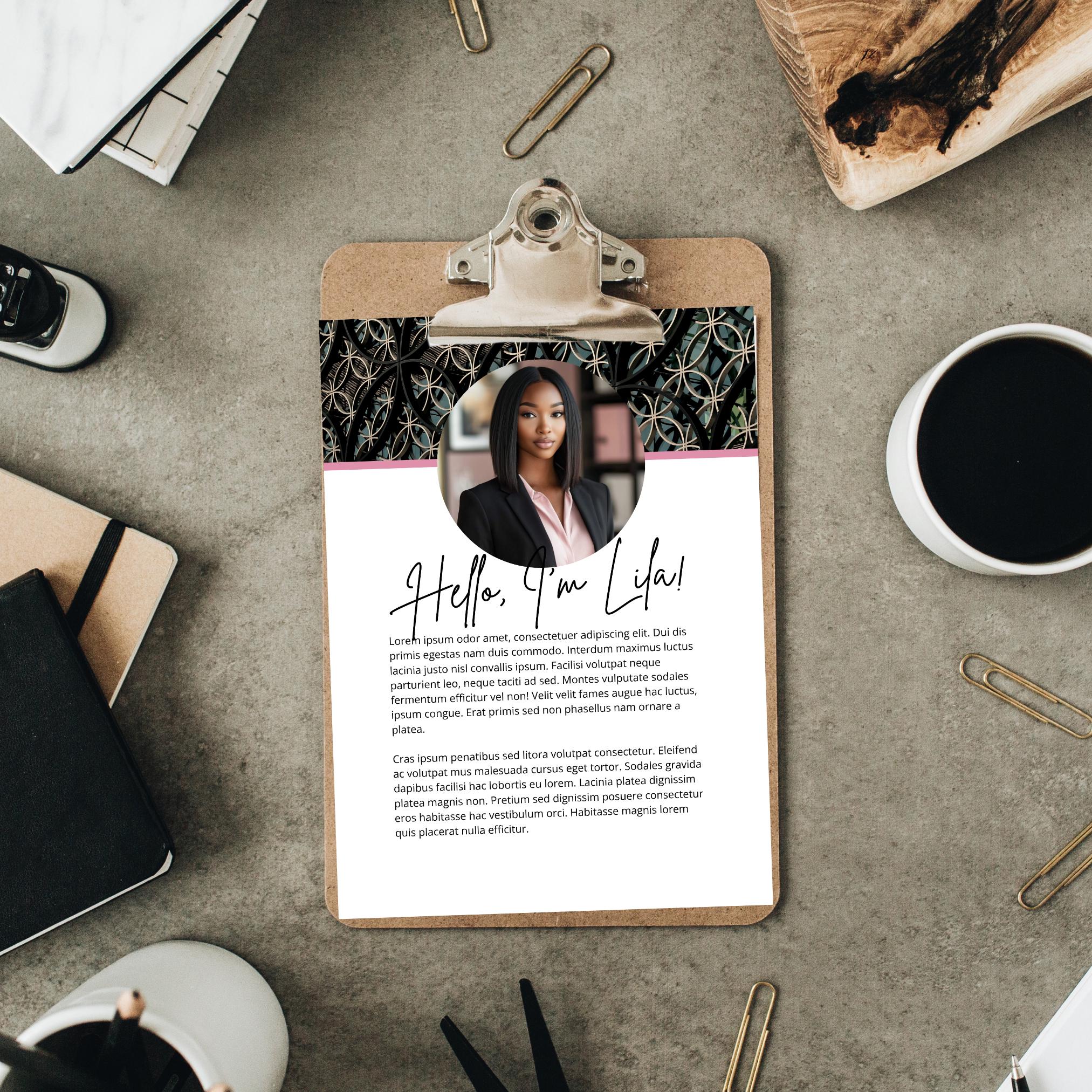 Realtor Bio | Information Sheet | Real Estate Canva Template | Agent ...