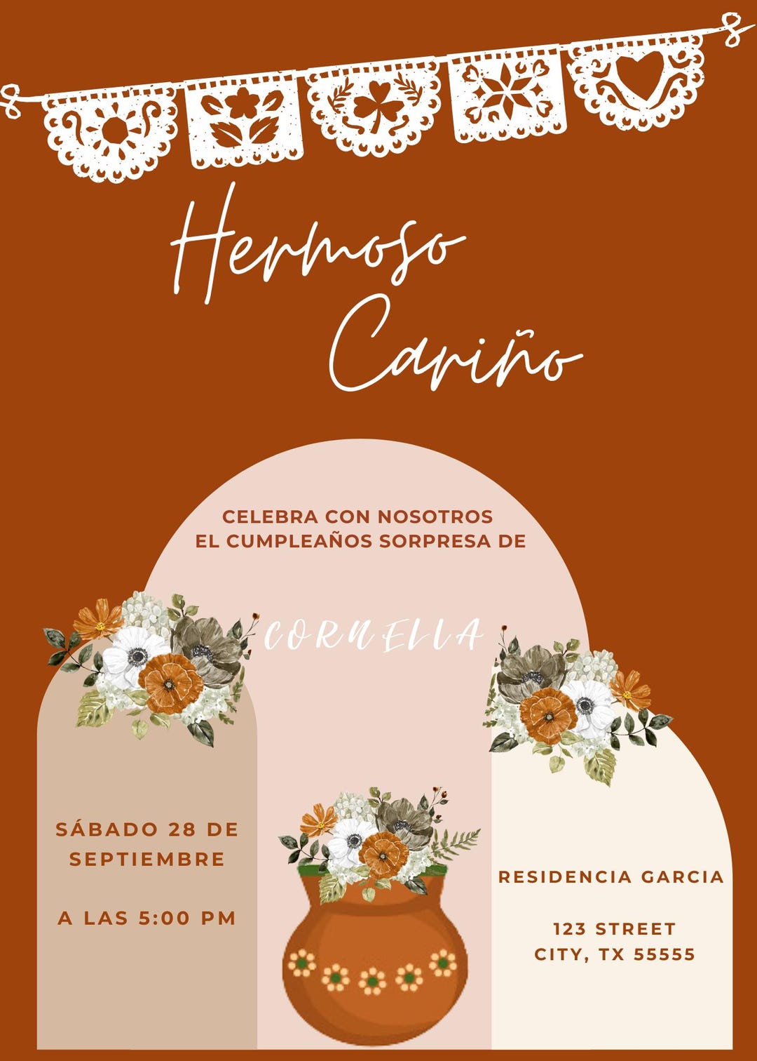 Hermoso Cariño Invitación De Cumpleaños, Bautizo, Baby Shower, Fiesta ...