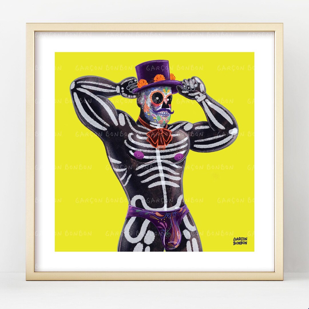 El Catrin Art Print: Mexican Skull, Queer LGBT+ Wall Decor - Etsy