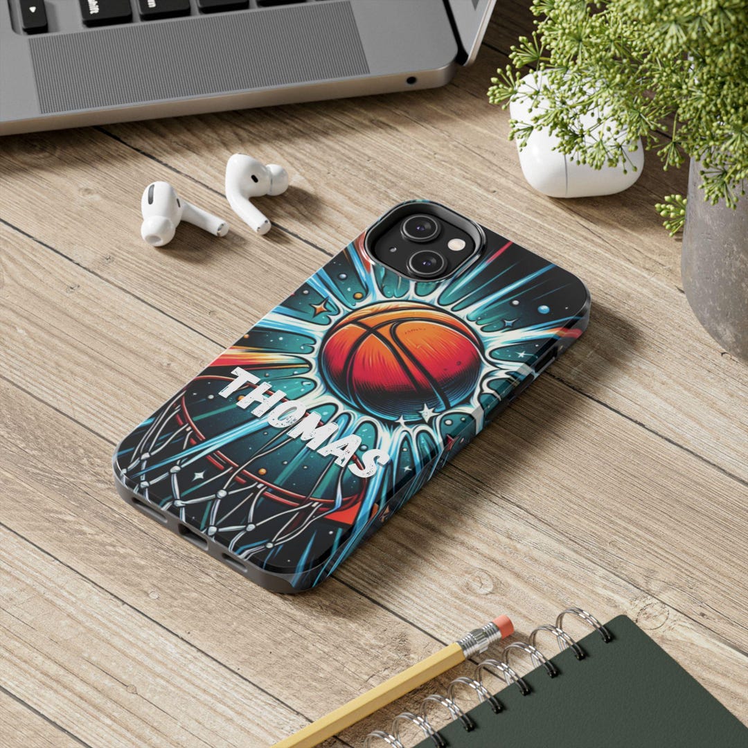 Custom Basketball iPhone Case, Bright Basketball, Going Into a Hoop ...