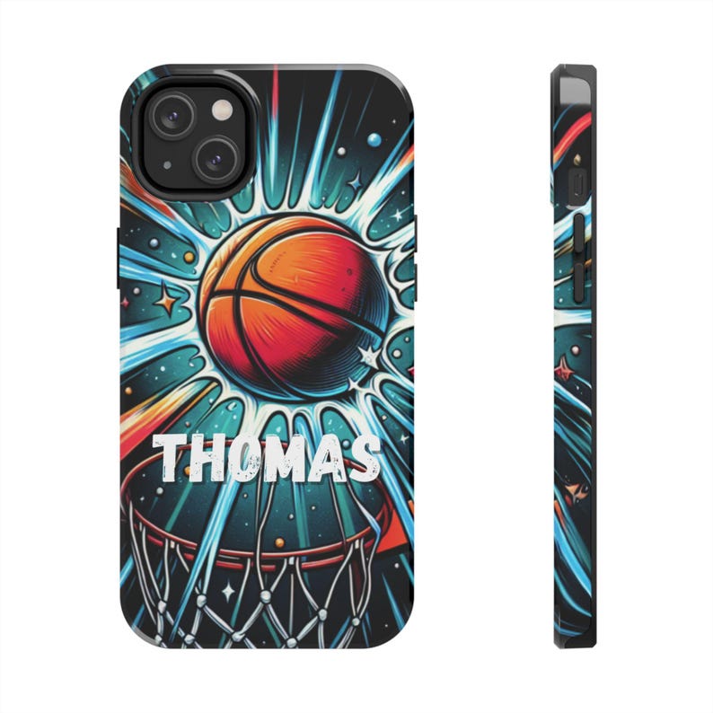 Custom Basketball iPhone Case, Bright Basketball, Going Into a Hoop ...