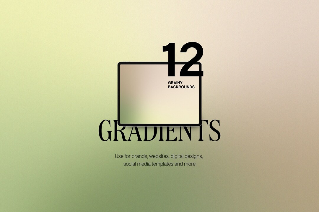 12 Earthy Green Brown Gradient Backgrounds With Noise Texture, Grainy ...