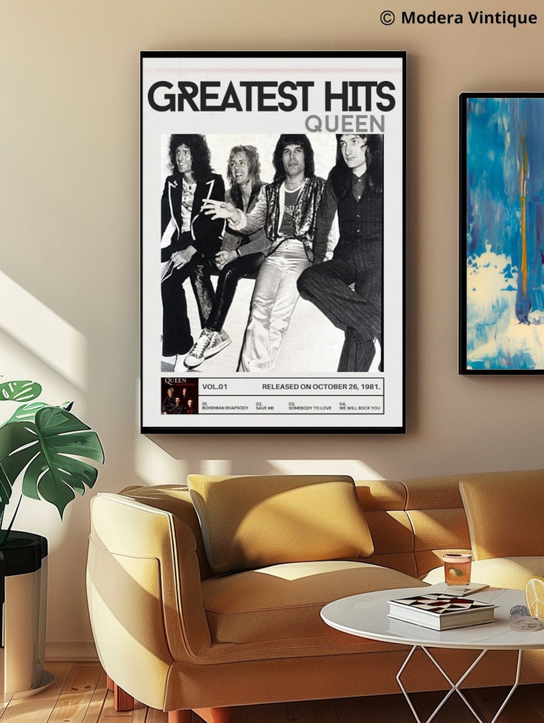 Queen Freddie Mercury Greatest Hits Album Music Poster Decor Wall Art ...