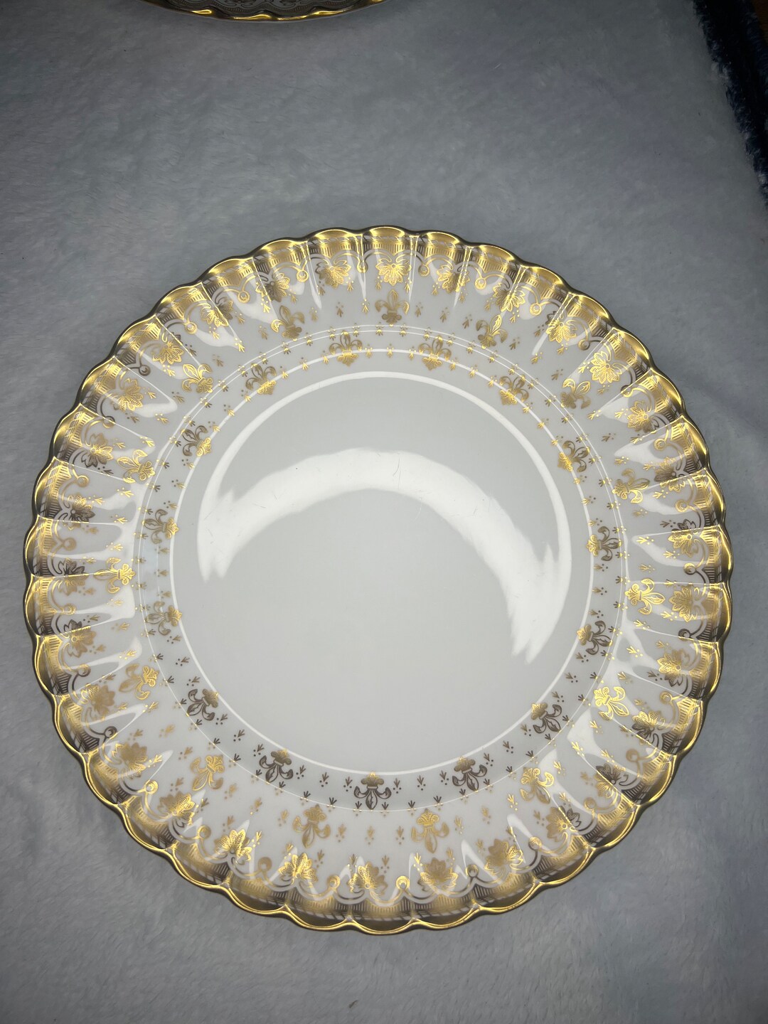 21 Pieces Antique Spode Fleur-de-lys Serving Plates With Gold ...