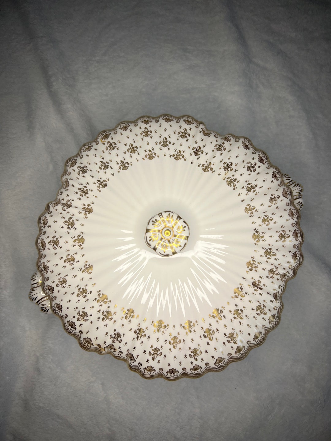 Antique Spode Fleur-de-lys Porcelain Pot With Gold Trim, Antique ...