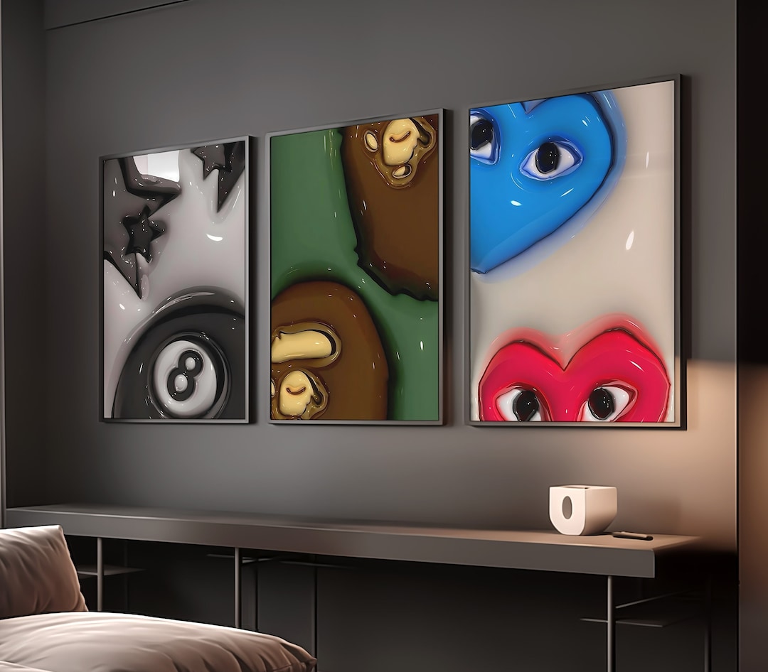Hypebeast Brand Poster Set of 3, Urban Style Wall Art, DIGITAL DOWNLOAD ...