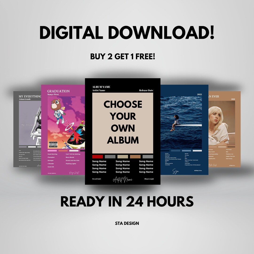 Custom Album Cover, Choose Your Own Album, Gift for Her/him, DIGITAL ...