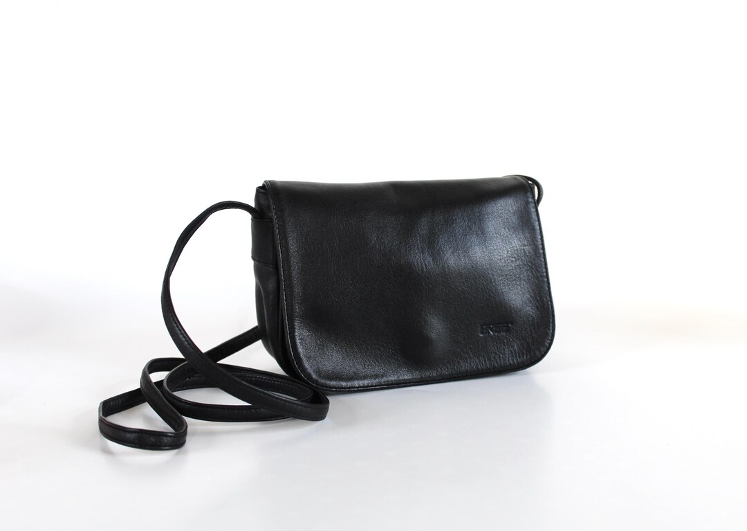Vintage Small Bree Bag Leather Black Crossbody Shoulder Bag Old Antique ...