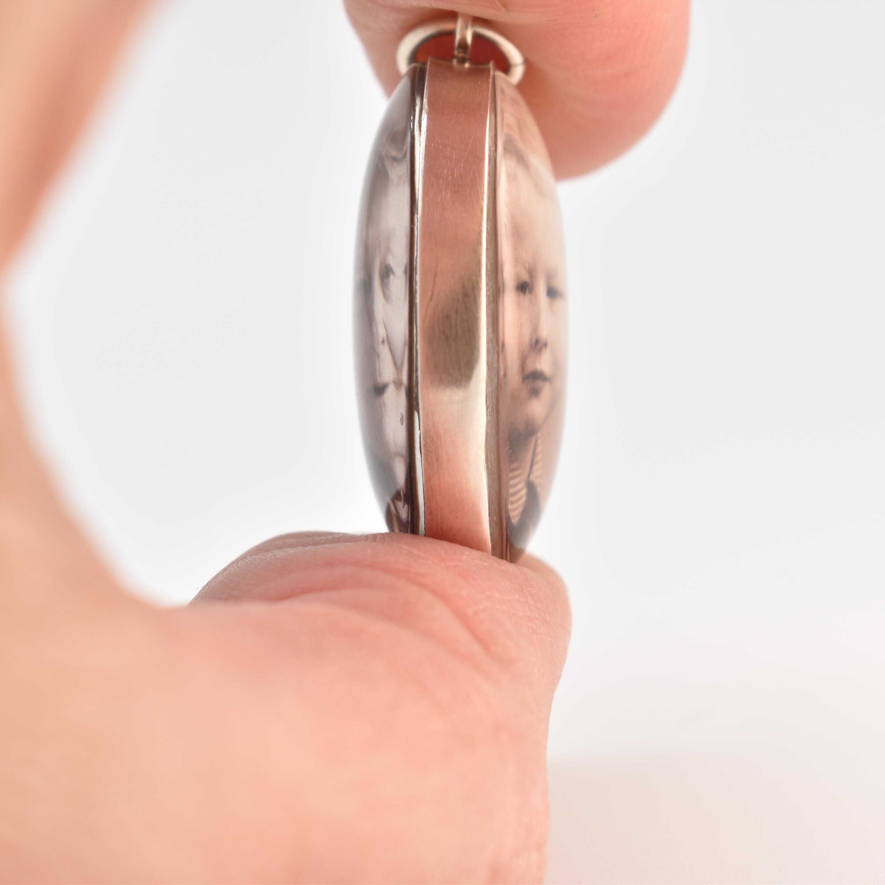 Custom Two Sided Large Oval Photo Pendant/glass & Sterling Silver - Etsy