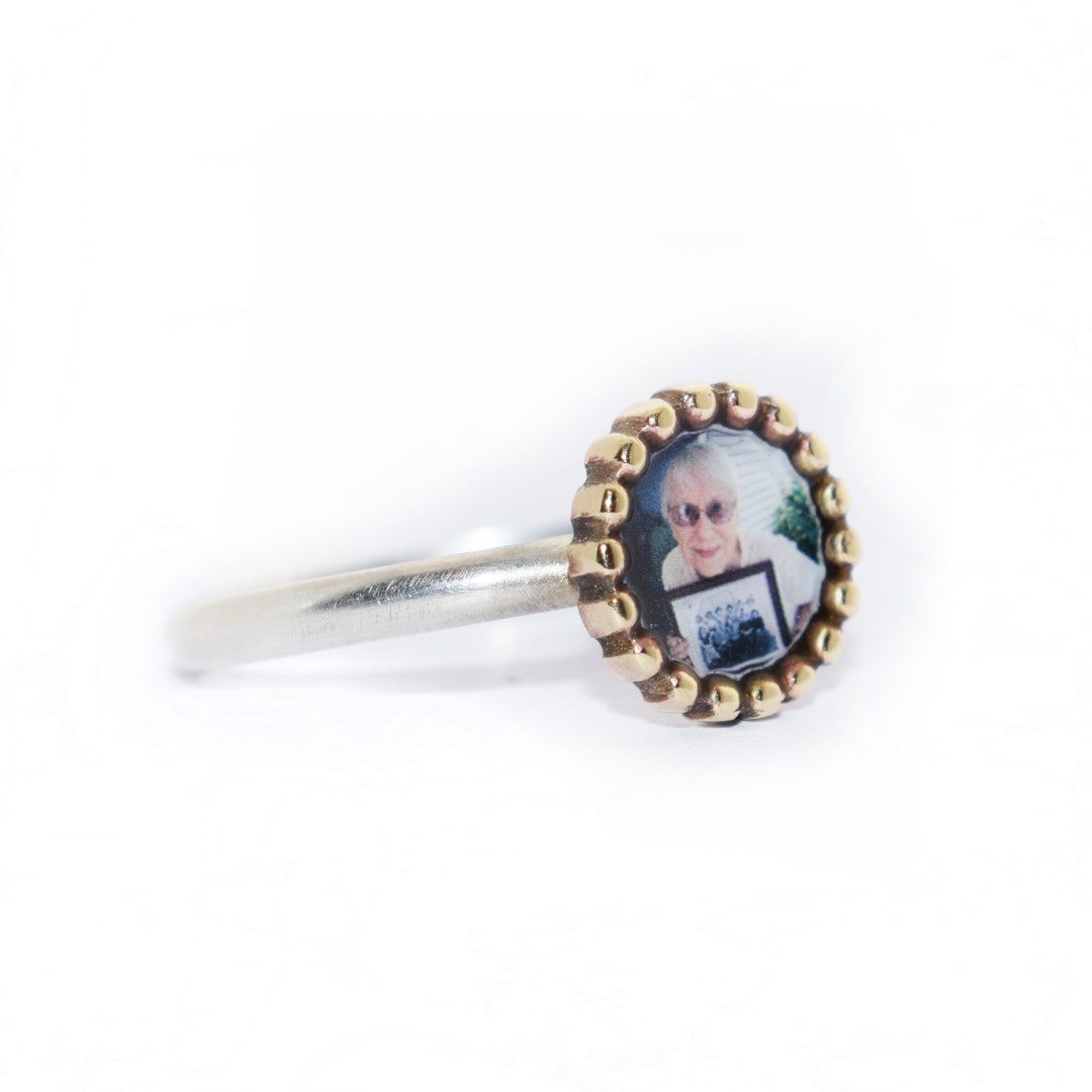 PERSONALIZED Foto Ring / Bronze & Sterling Silber - Etsy Österreich
