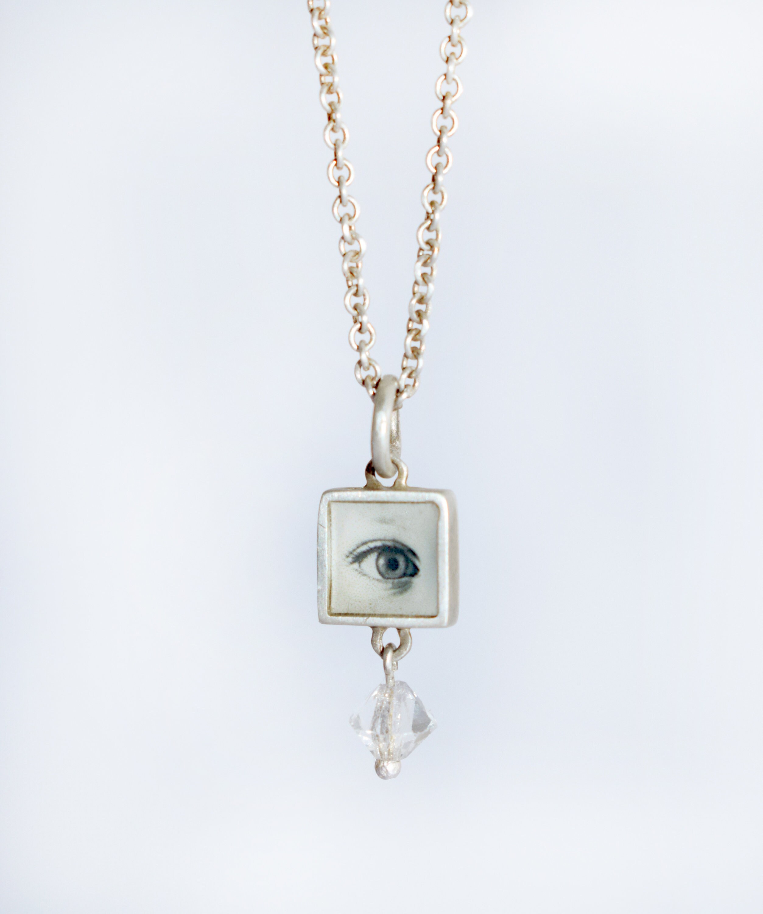 Eye Pendant Necklace/IN STOCK/Silver and Crystal Eye | Etsy