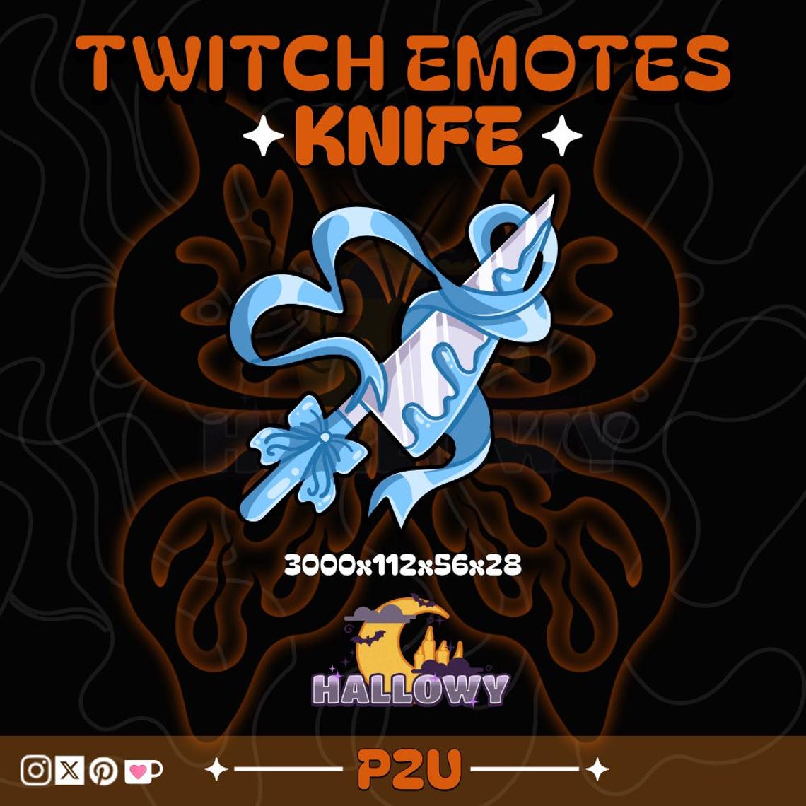 Cute Cartoon Blue Knife Emote Twitch Emote Discord Emote Youtube Emote ...