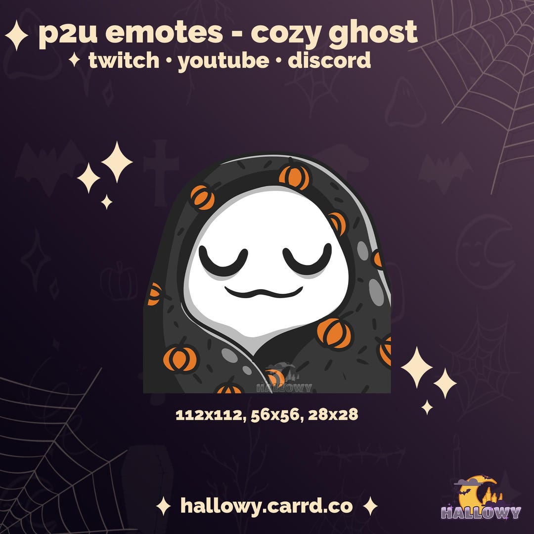 Premade Twitch Emote - Cozy Ghost Cute Emote for Streamers and Discord ...