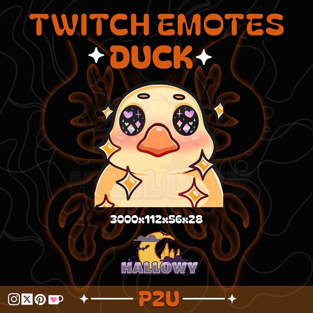 Cute Wow Yellow Duck Emote Twitch Emote Discord Emote Youtube Emote ...