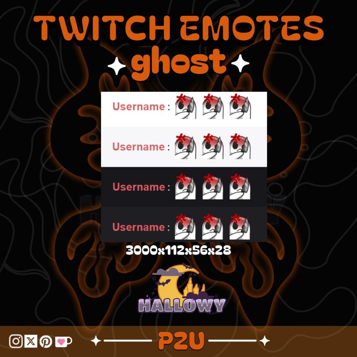 Cute Halloween Angry Ghost Emote Twitch Emote Discord Emote Youtube ...