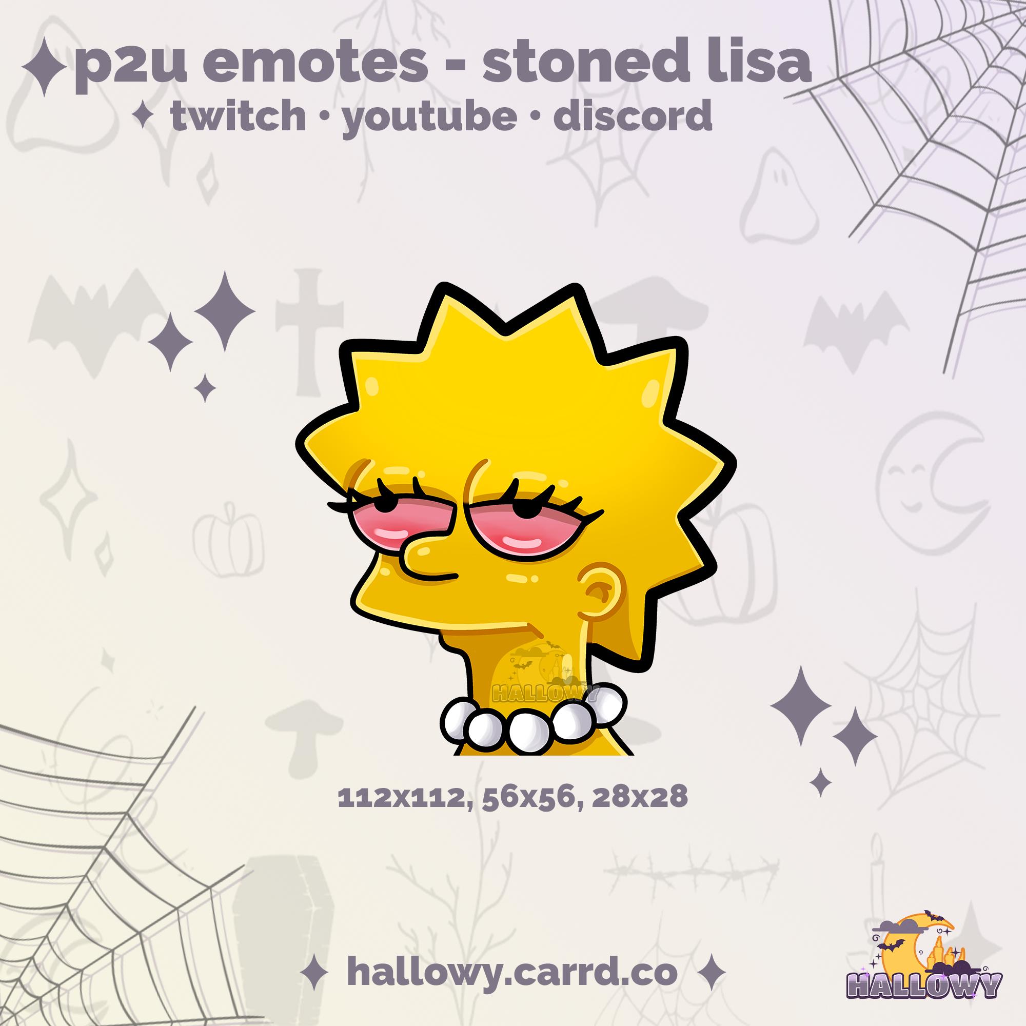 Stoned Lisa Twitch Emote – Cartoon P2U Instant Download - Etsy