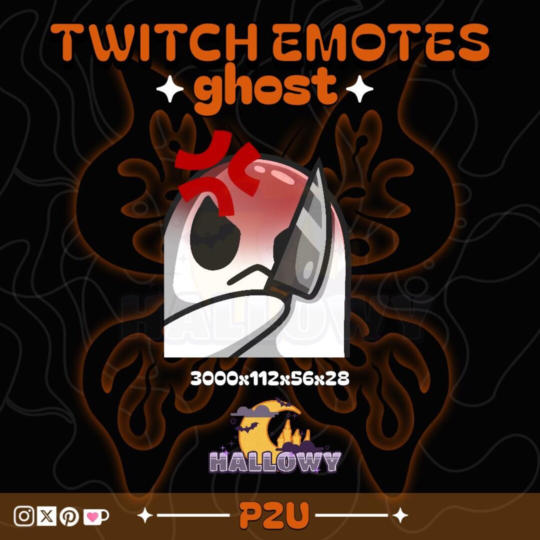 Cute Halloween Angry Ghost Emote Twitch Emote Discord Emote Youtube ...
