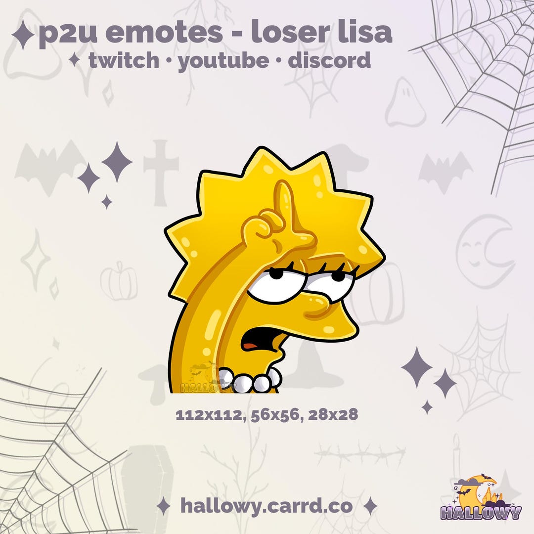 Lisa "l" Emote – Cartoon Twitch/discord Streamer Emote (instant ...