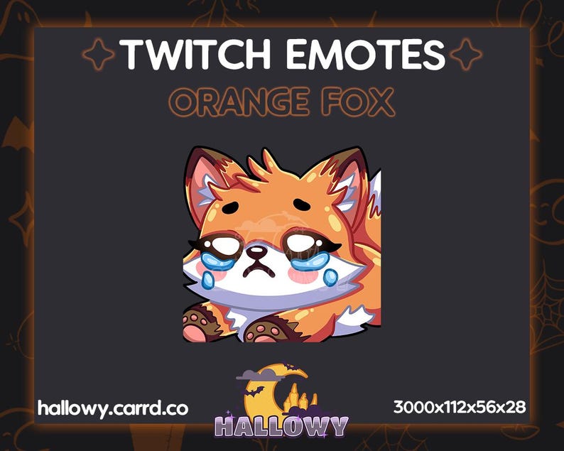 Cute Fox Cry Emote | Twitch Emote | Discord Emote | Youtube Emote ...