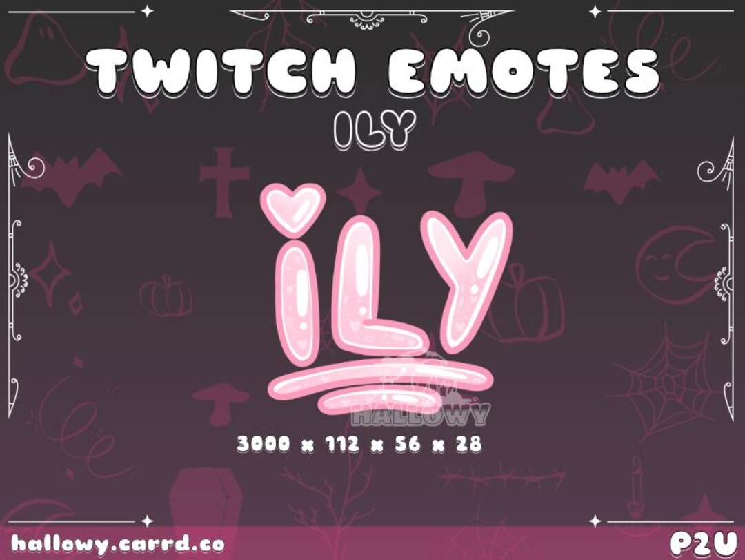 Cute Cartoon Pink ILY Emote Twitch Emote Discord Emote Youtube Emote ...