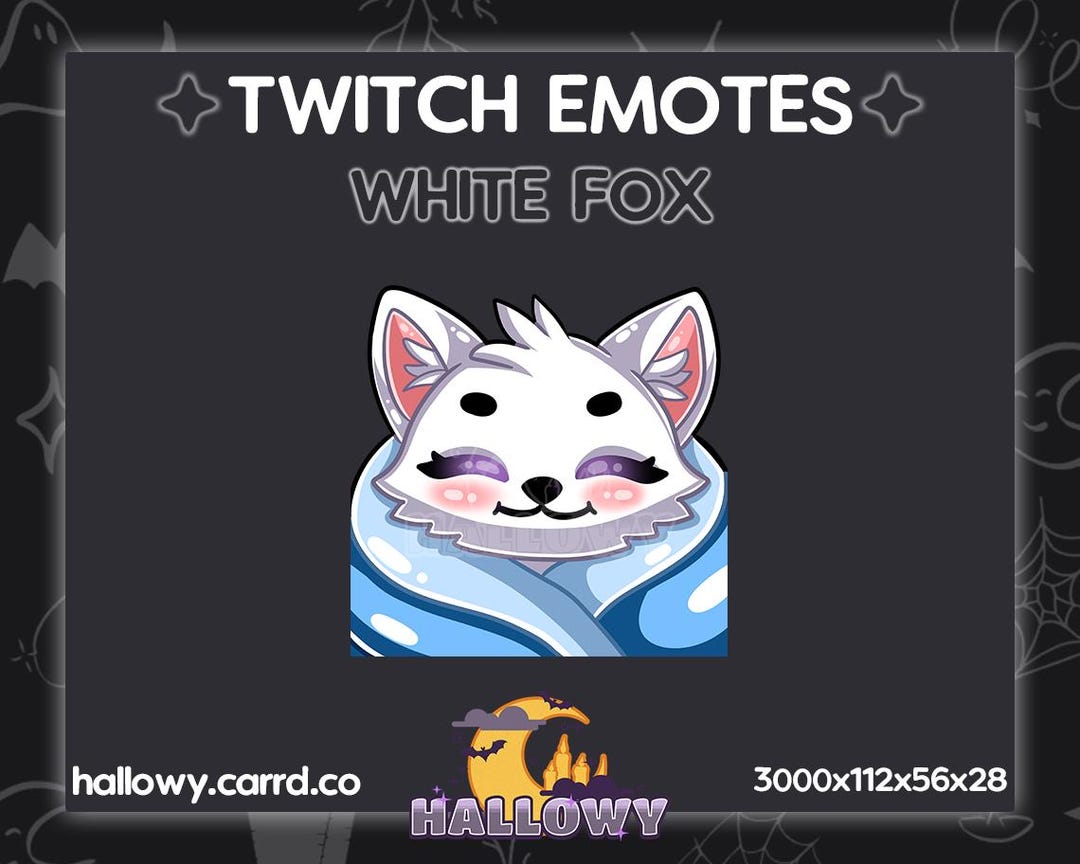 Cute Arctic Fox Cozy Emote Twitch Emote Discord Emote Youtube Emote ...