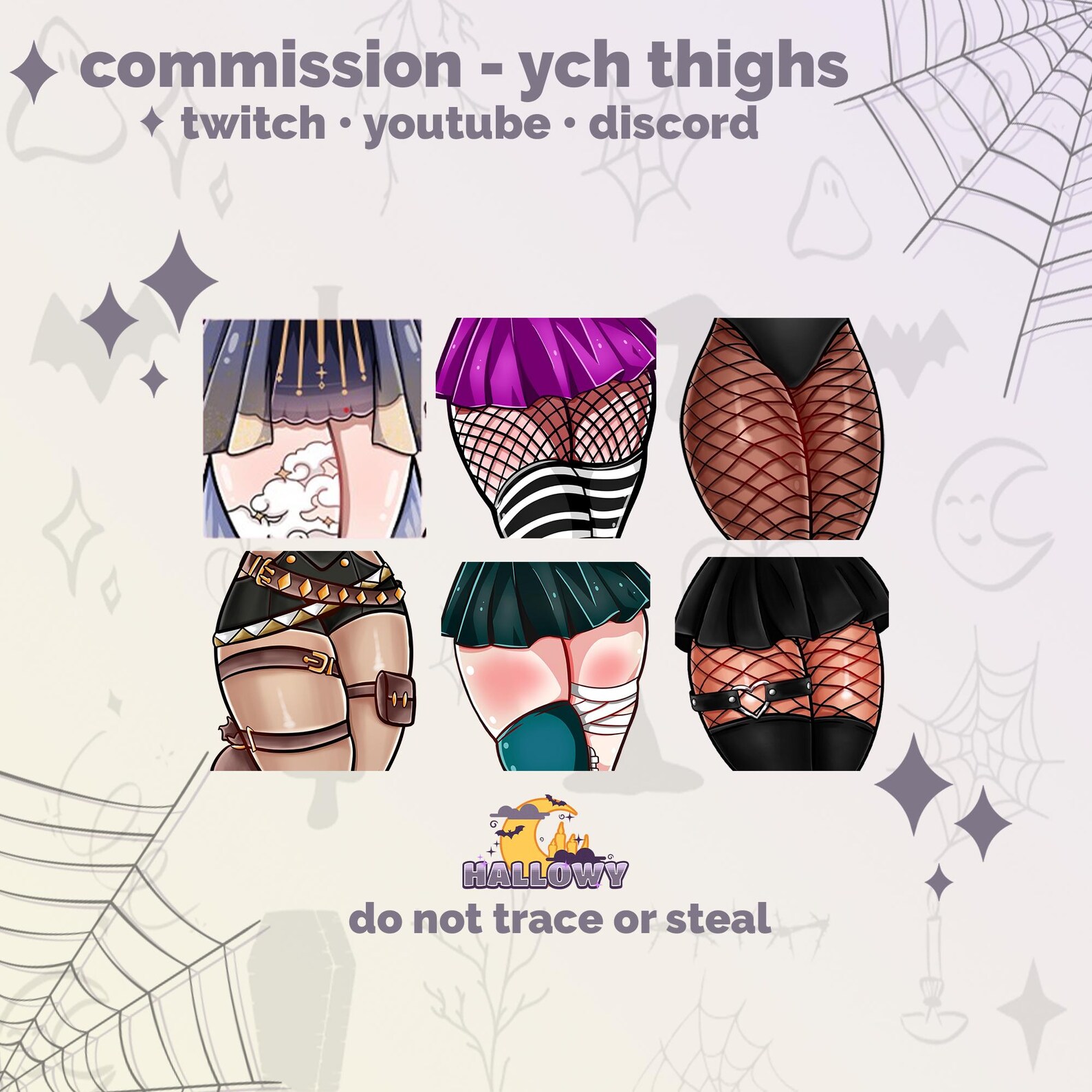 Custom Thighs YCH Emote - Cute Spicy Character Base Emote - NSFW Chibi ...