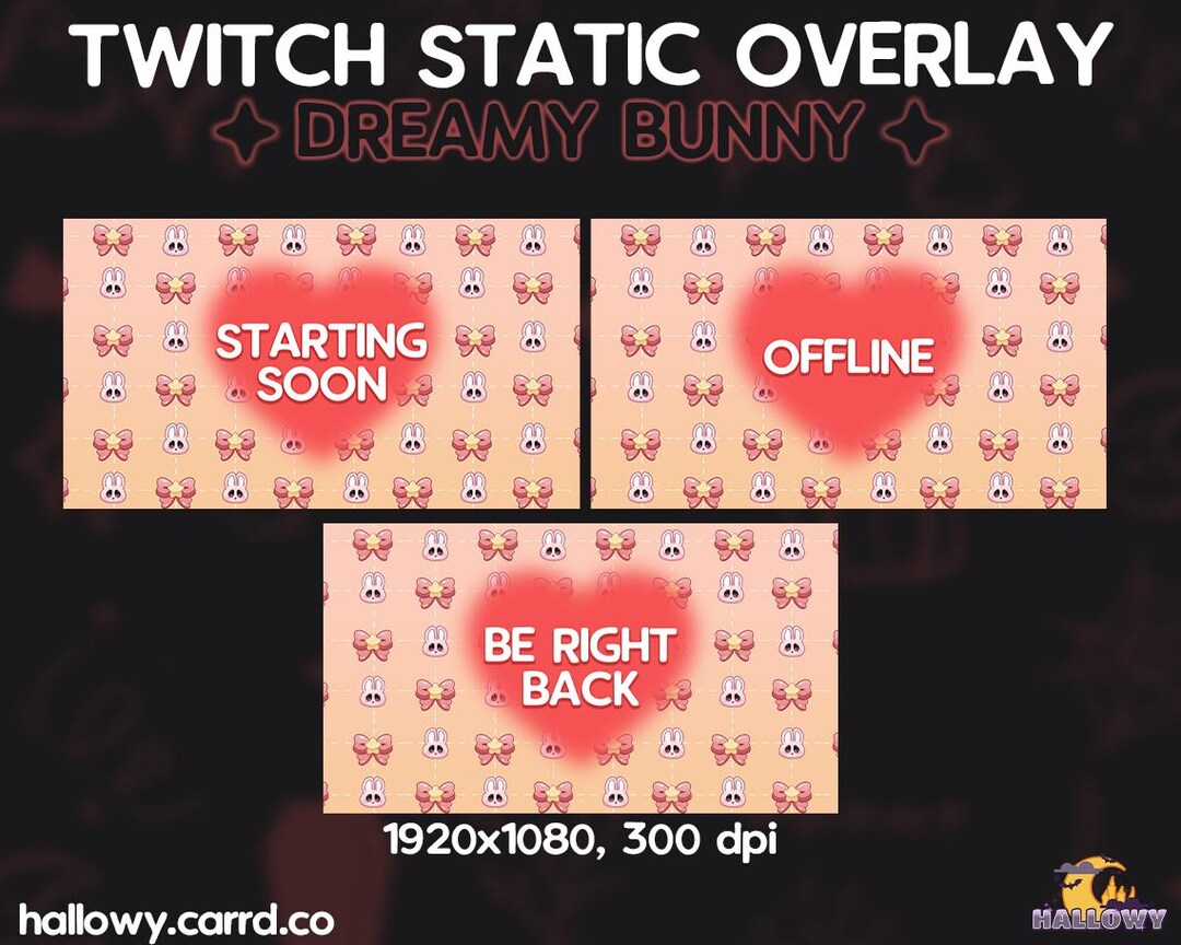 Cute Static Dreamy Bunny Twitch Screens | Twitch Overlay | Offline ...