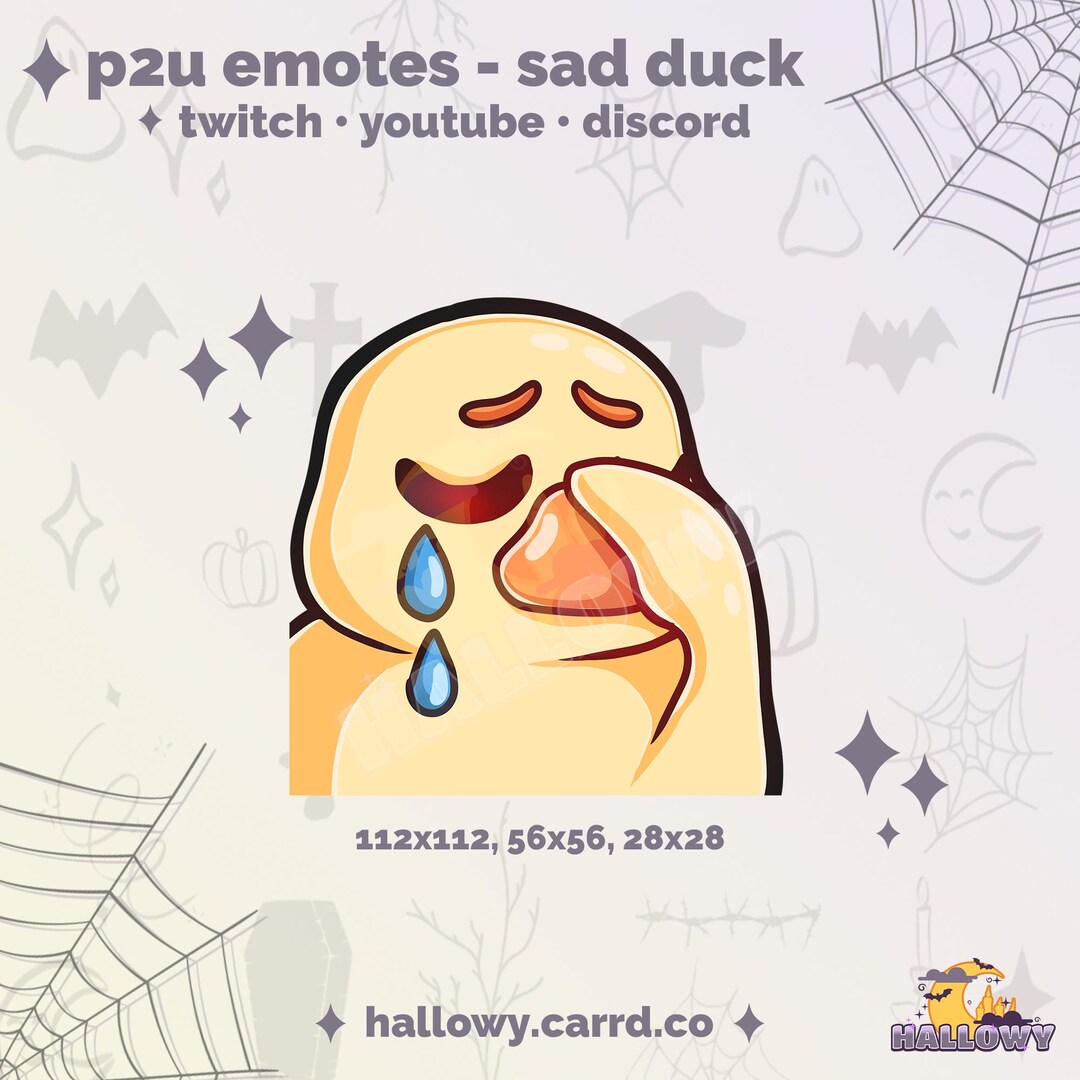 Premade Twitch Emote - Crying Duck Cute Emote for Streamers and Discord ...