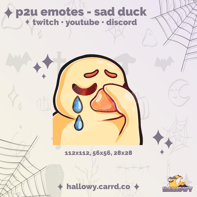 Premade Twitch Emote – Crying Yellow Duck Cute Emote for Streamers and ...