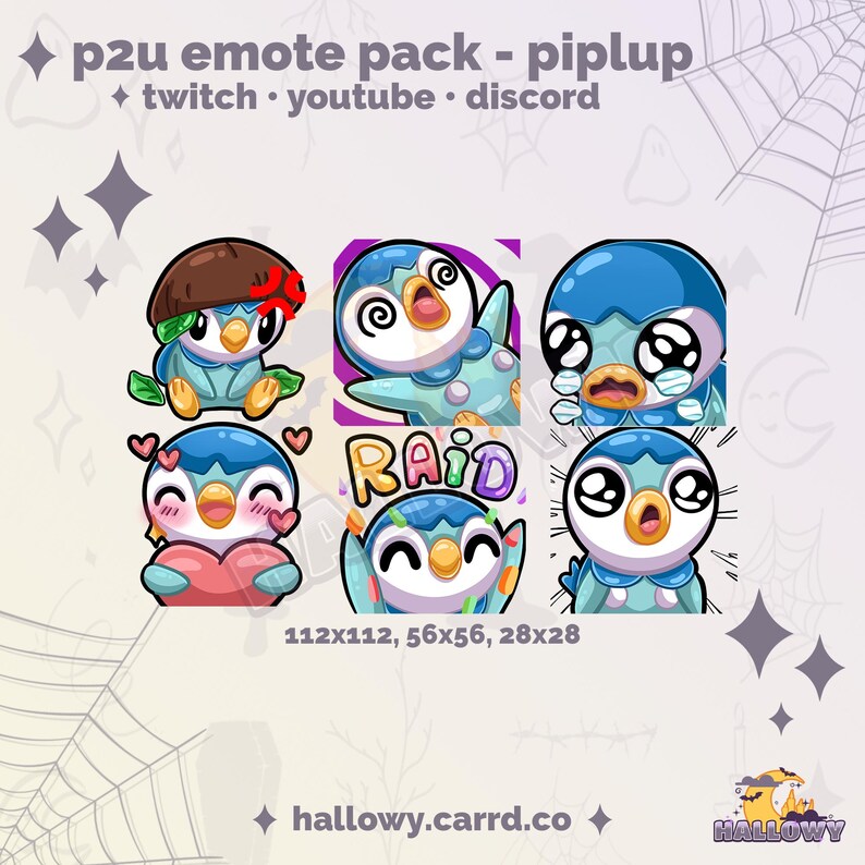 Piplup Twitch Emotes Pack – Cute Streamer Emotes (instant Download) - Etsy
