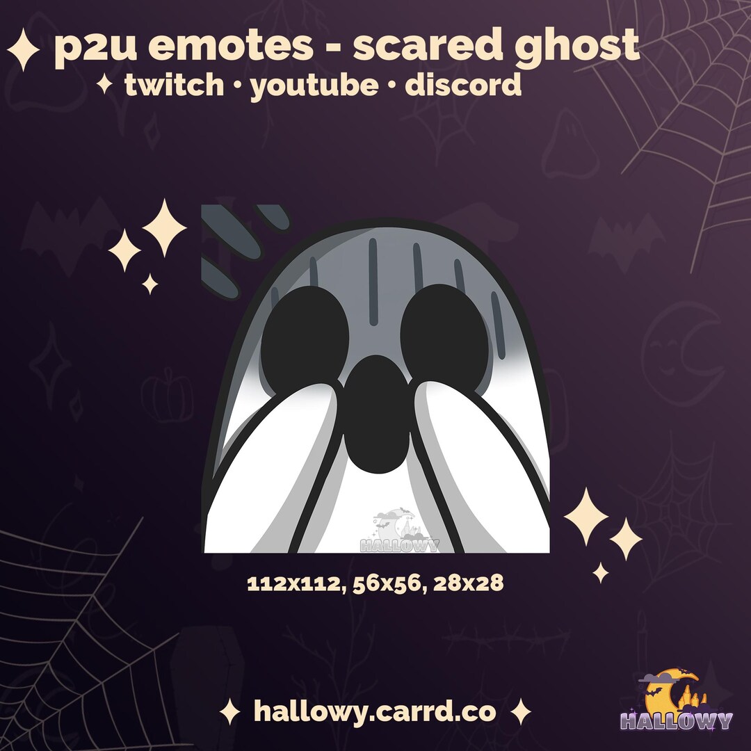 Scared Ghost Twitch Emote – Cute Halloween Streamer/discord (instant ...