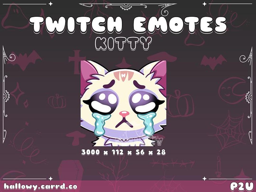 Cute White Cat Sad Emote Twitch Emote Discord Emote Youtube Emote ...