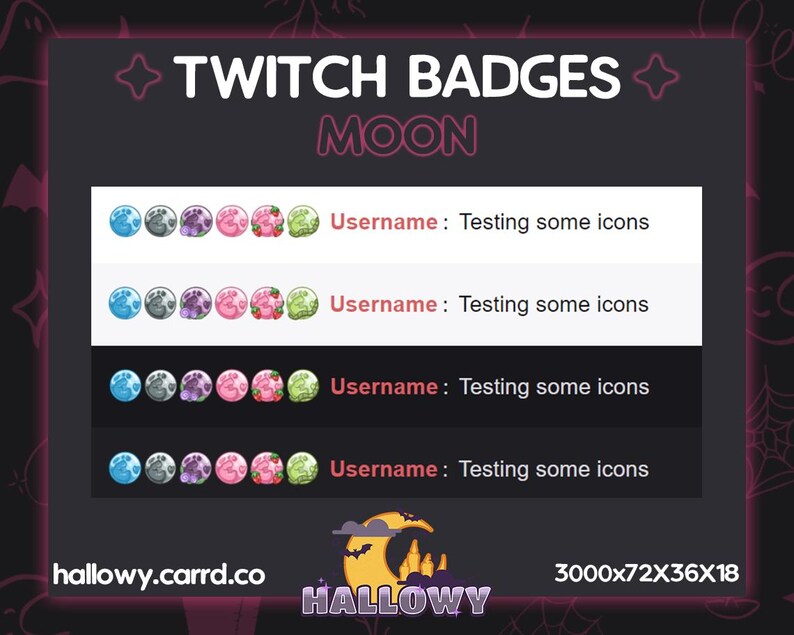 Cute Moon Phases Badges for Twitch | Subscriber Badges | Sub Badges for ...