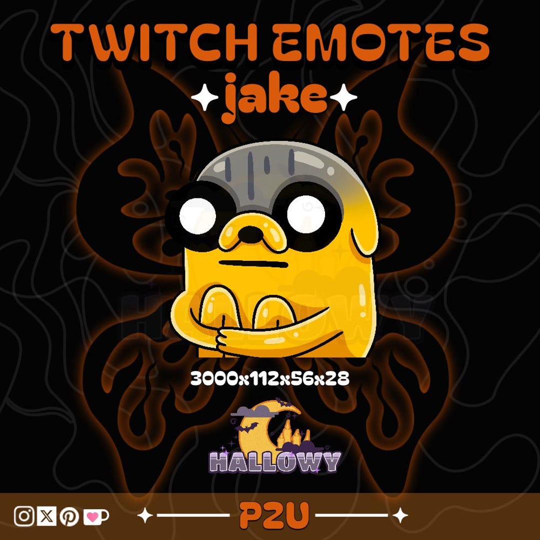 Cute Cartoon Scared Jake Emote Twitch Emote Discord Emote Youtube Emote ...