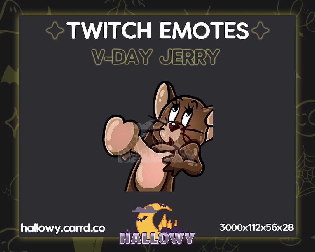 Cute Cartoon V-day Jerry Love Emote | Twitch Emote | Discord Emote ...