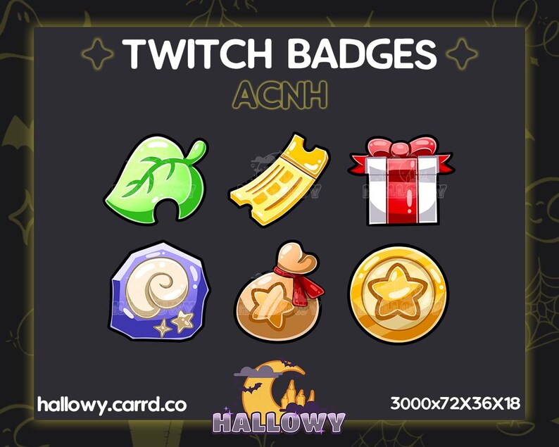 Cute Gaming ACNH Icons Badges for Twitch | Subscriber Badges | Sub ...