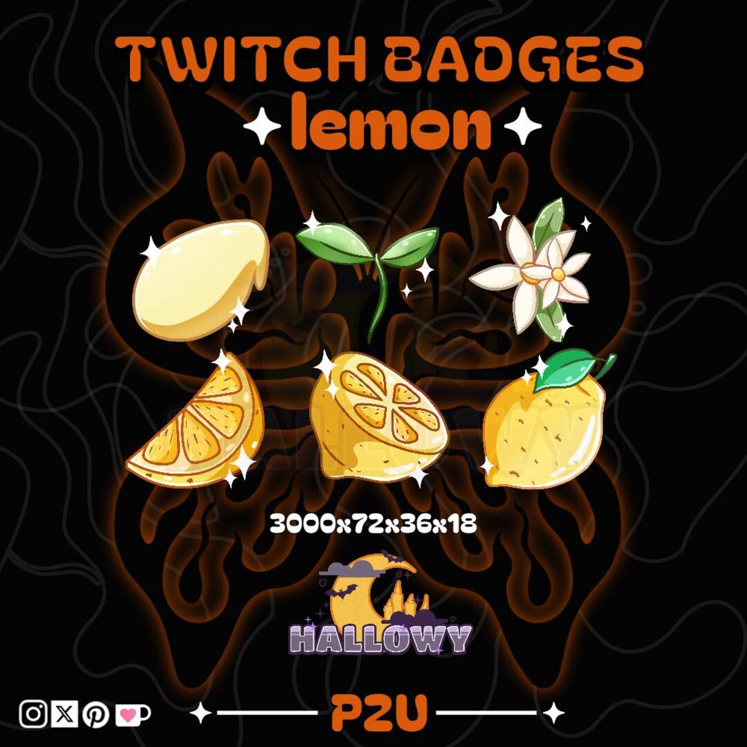 Cute Lemon Badges for Twitch Subscriber Badges Sub Badges for Twitch ...