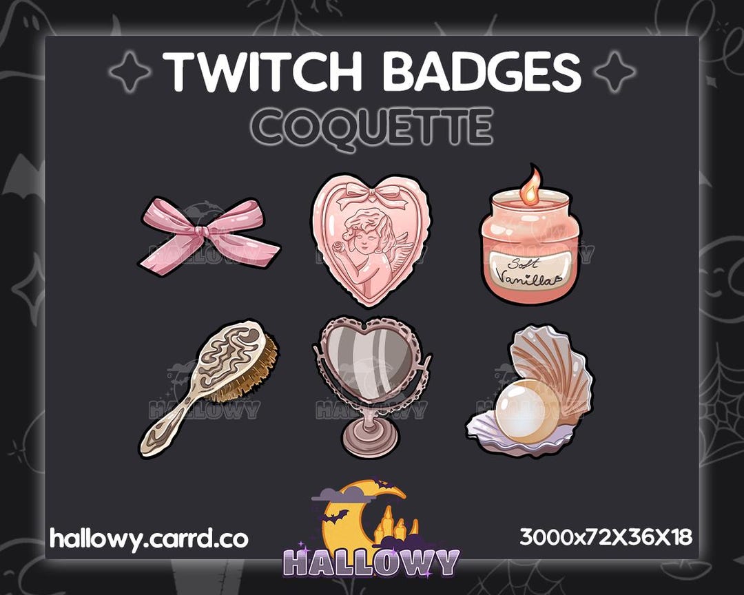 Cute Coquette Core Badges for Twitch | Subscriber Badges | Sub Badges ...