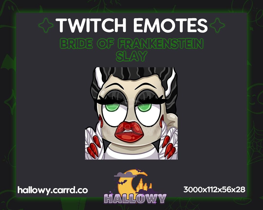 Premade Twitch Emote – Bride of Frankenstein Slay Emote for Streamers ...