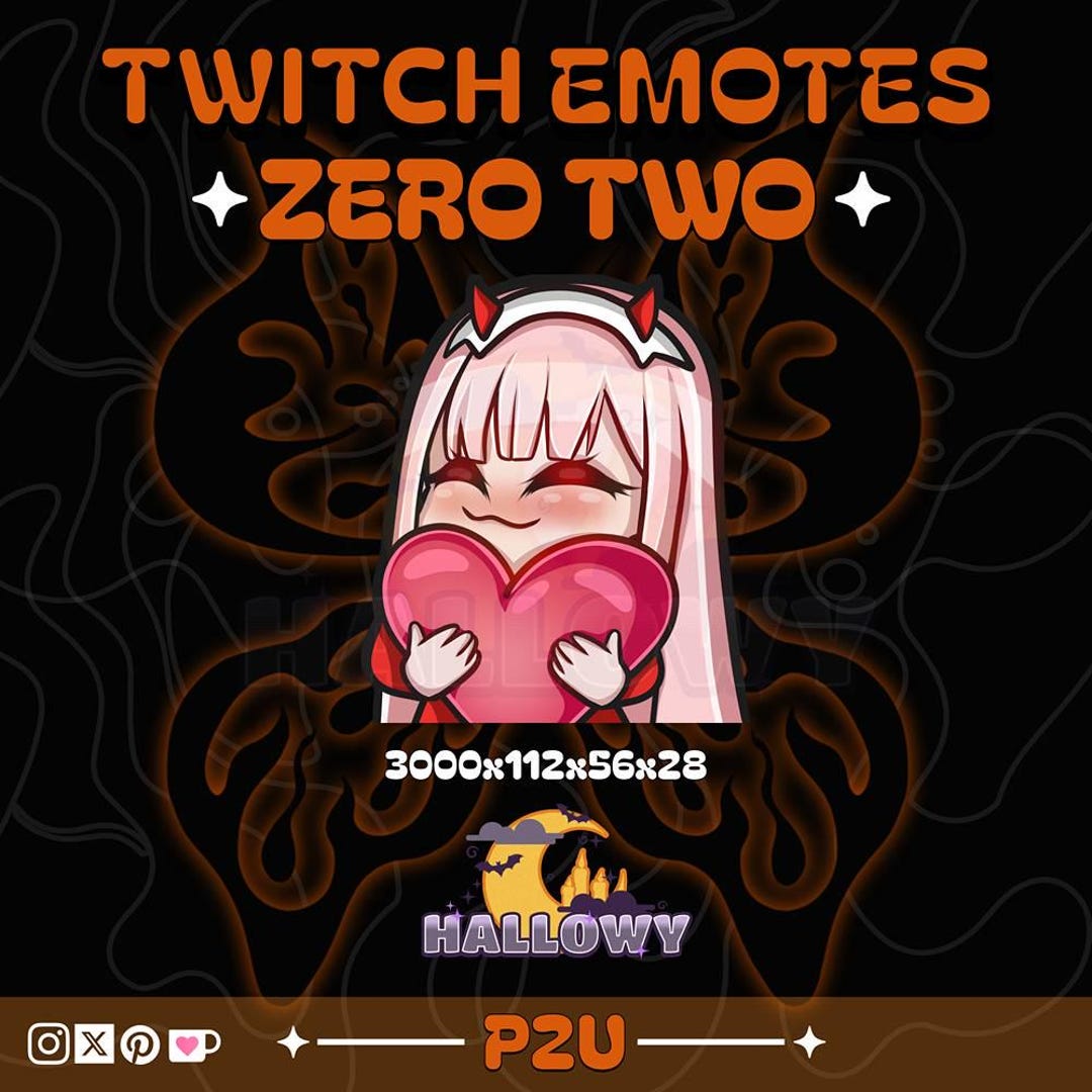 Cute Zero Two Emote Twitch Emote Discord Emote Youtube Emote Zero Two ...