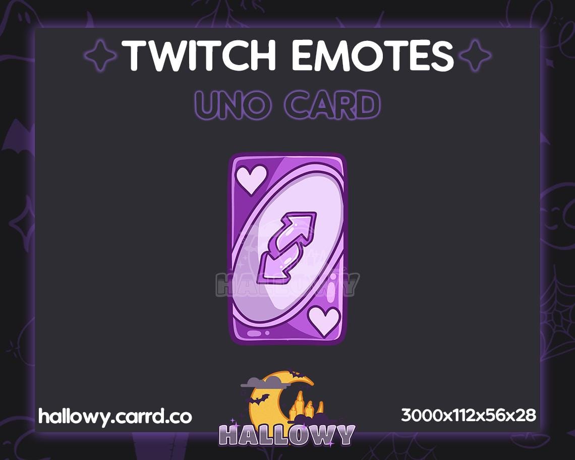 Cute Cartoon Purple Uno Card Reverse Emote | Twitch Emote | Discord ...