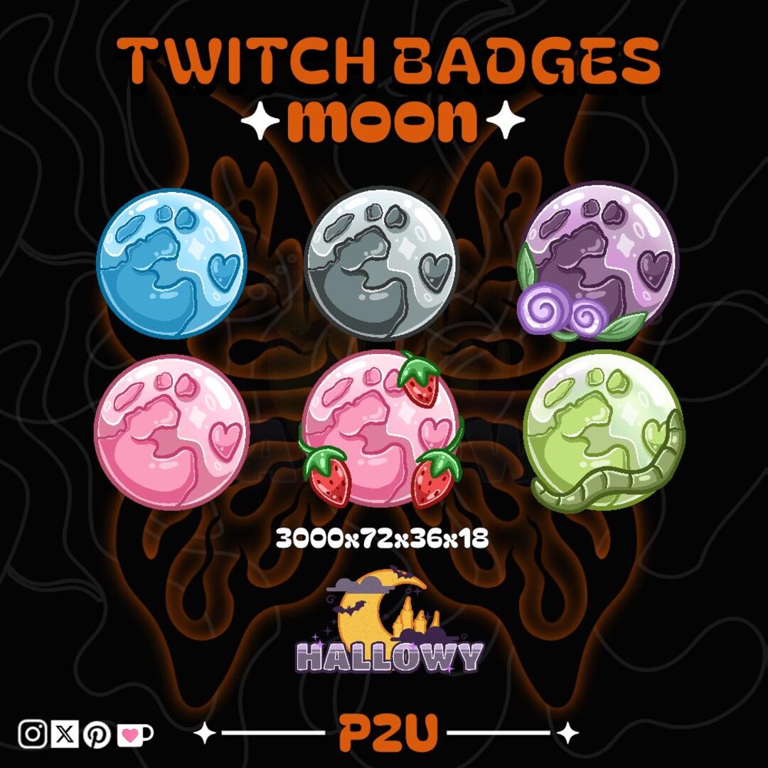 Cute Moon Phases Badges for Twitch Subscriber Badges Sub Badges for ...