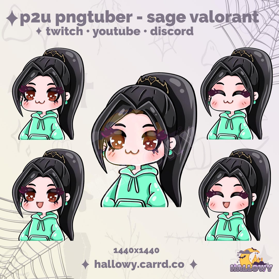 Sage Valorant PNG Tuber – Premade P2U Streamer Asset (instant Download ...