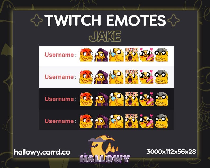 Premade Twitch Emote Pack – Jake Cute Emotes for Streamers and Discord ...