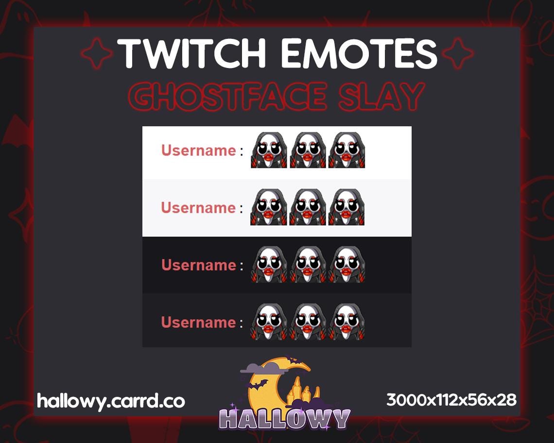 Cute Ghostface Slay Emote | Twitch Emote | Discord Emote | Youtube ...