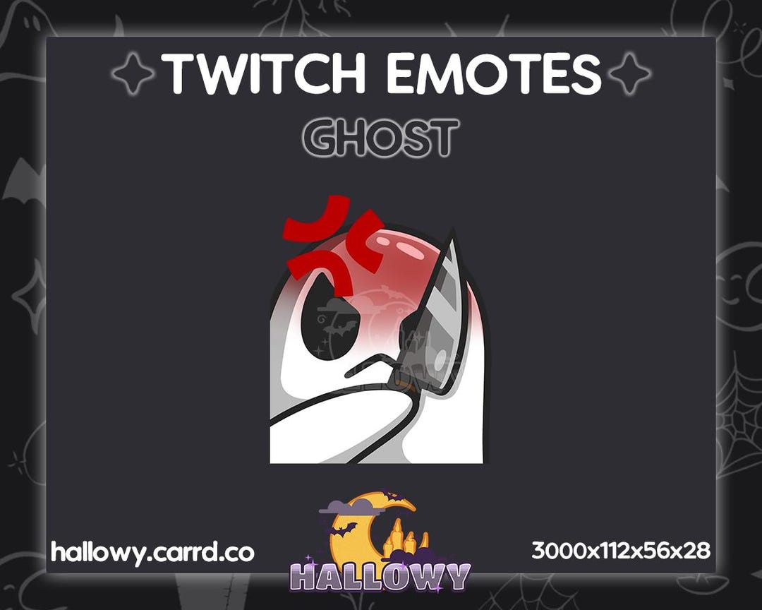 Cute Halloween Angry Ghost Emote | Twitch Emote | Discord Emote ...