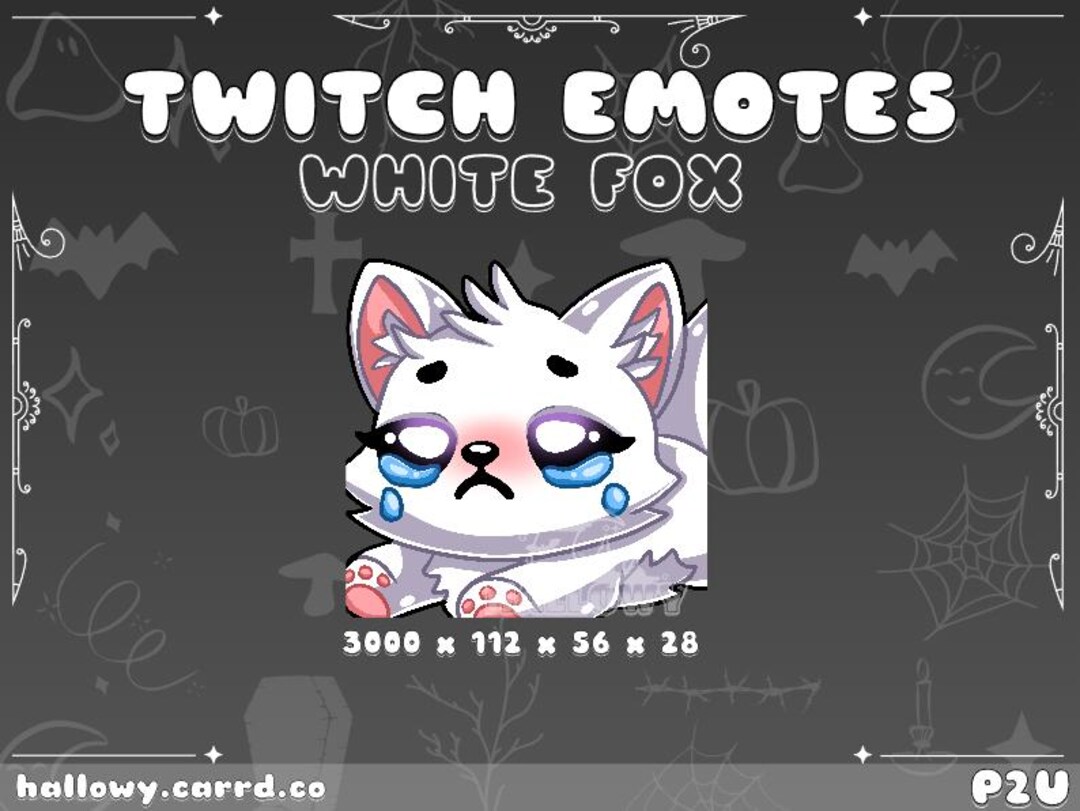 Cute Arctic Fox Cry Emote Twitch Emote Discord Emote Youtube Emote ...